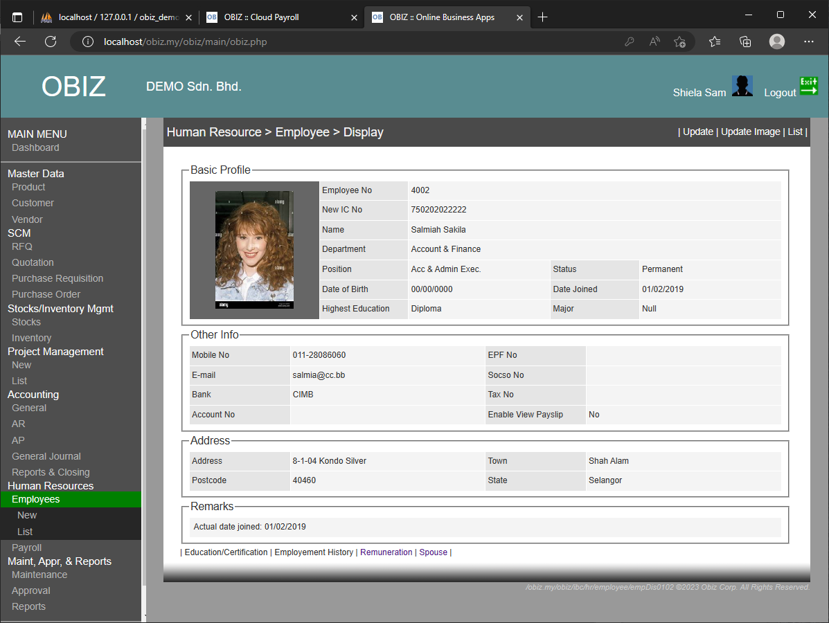 OBIZ :: Cloud Payroll