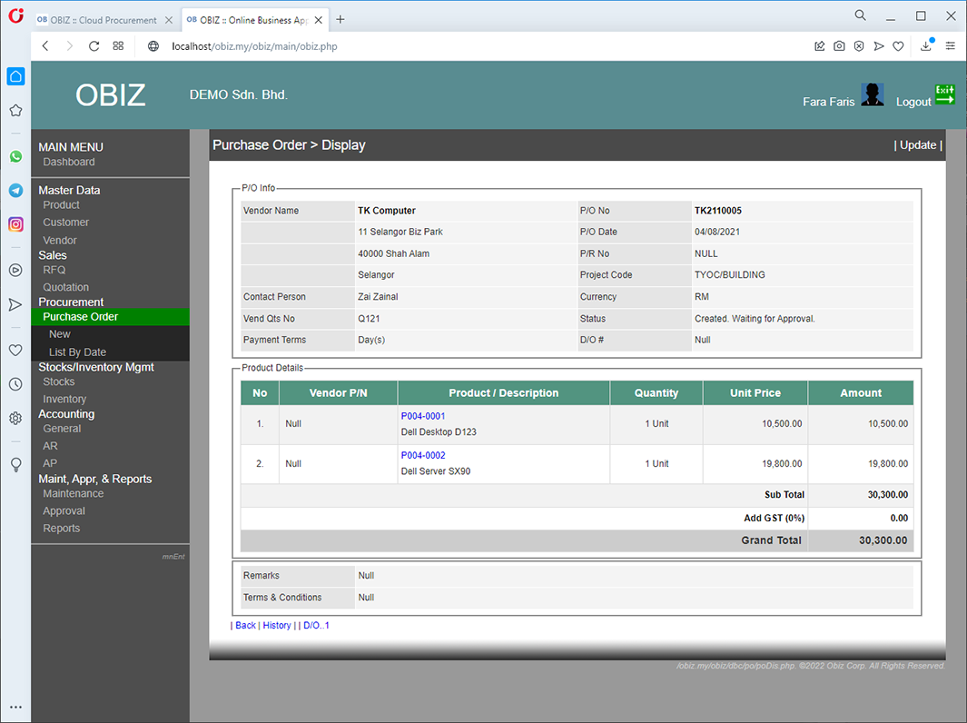 OBIZ :: Cloud Procurement